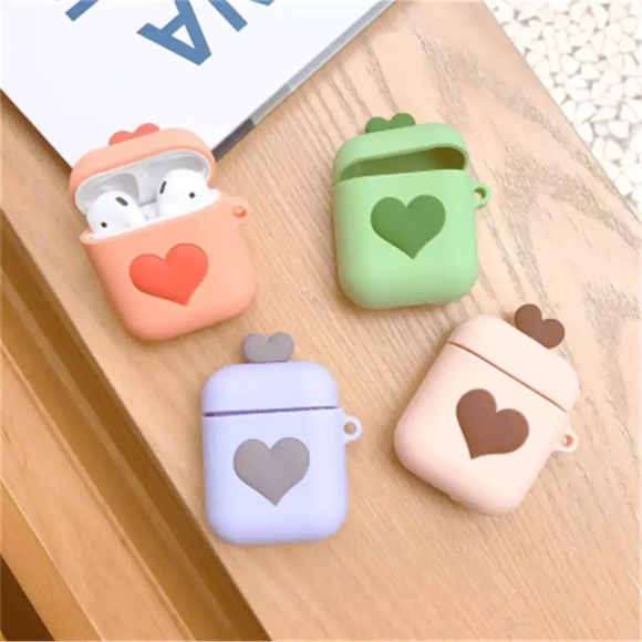 Accessories | Pastel Purple Silicone Airpod Case Cover Heart | Poshmark